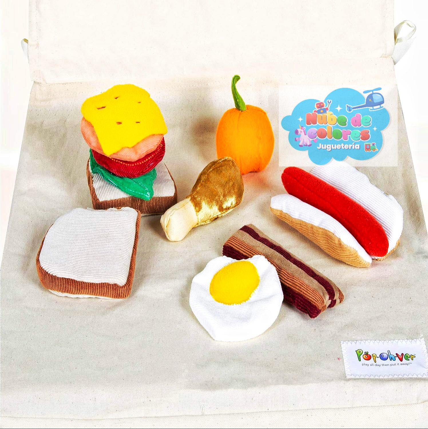 SET DE COMIDA – SÁNDWICH – Nube de Colores